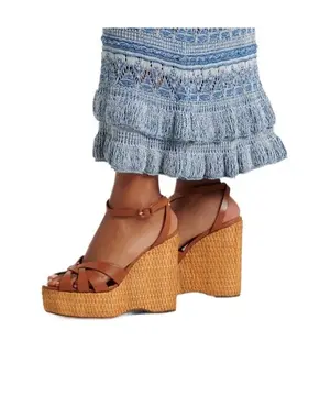 AQUAZZURA Leather Wedge Sandals