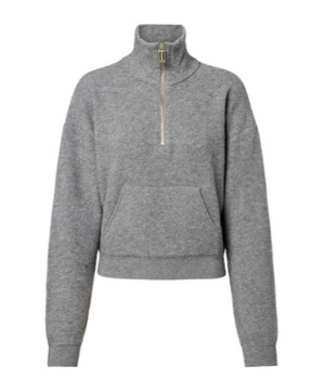 Victoria Beckham Turtleneck Halfzip Sweater - Grey