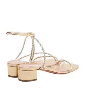 AQUAZZURA Metallic Leather Sandals