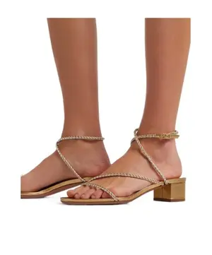 AQUAZZURA Metallic Leather Sandals