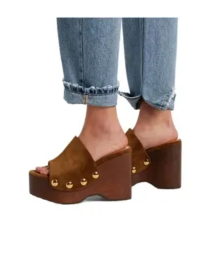 GIANVITO ROSSI Embellished Suede Wedges