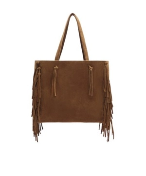 NILI LOTAN Joni Fringed Suede Tote Bag - Brown