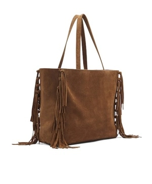 NILI LOTAN Joni Fringed Suede Tote Bag