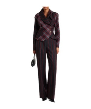 VIVIENNE WESTWOOD Stormy Peplum Tartan Wool Jacket