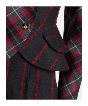 VIVIENNE WESTWOOD Stormy Peplum Tartan Wool Jacket
