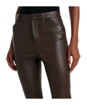 Vince Simple Stylish Genuineleather Wideleg Pants