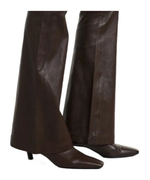 Vince Simple Stylish Genuineleather Wideleg Pants