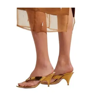 GIANVITO ROSSI Metallic Leather Mules
