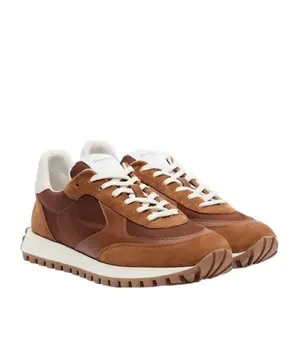 GIANVITO ROSSI Leather And Suede Sneakers - Brown