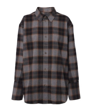 RÓHE Checked Cotton Flannel Shirt - Black