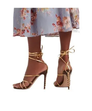 GIANVITO ROSSI Metallic Leather Sandals