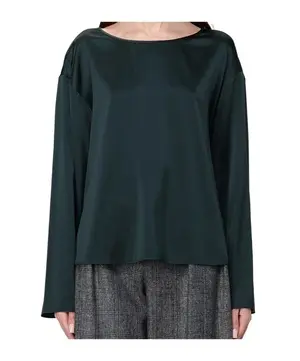 Emporio Armani Satin Long-sleeve Blouse - Green