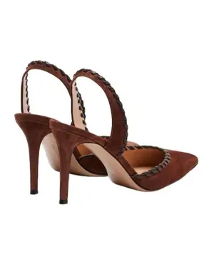 GIANVITO ROSSI Leather-trimmed Suede Slingback Pumps
