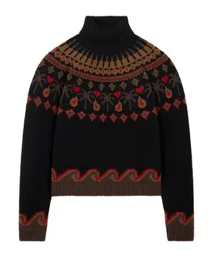 Alanui Sweet Winter Roll-neck Sweater - Black/multicolor