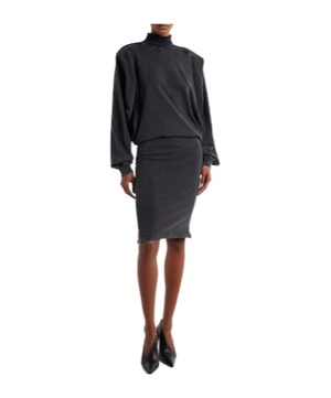MUGLER Cotton Jersey Sweatshirt Dress