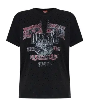 DIESEL® Short-sleeved Crew Neck T-shirt - Black