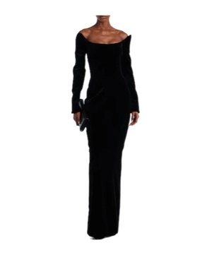 MUGLER Velvet Bustier Gown