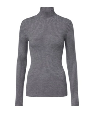 Victoria Beckham Ribbed-knit Wool-blend Sweater - Gray