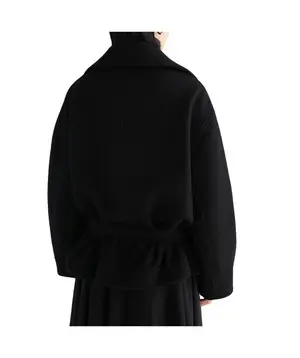 LEMAIRE Short Wrap Coat In Felted Wool And Alpaca Blend