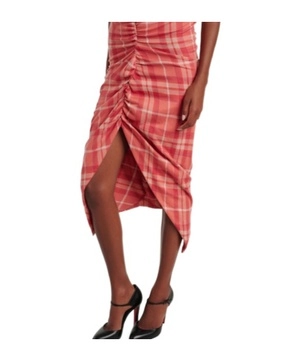 VIVIENNE WESTWOOD Checked Ruched Cotton Midi Dress - Red