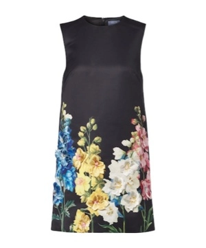 LEO Yvonne Floral-appliqué Minidress - Black