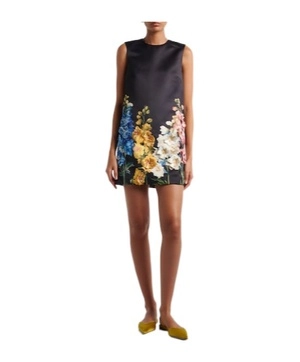 LEO Yvonne Floral-appliqué Minidress
