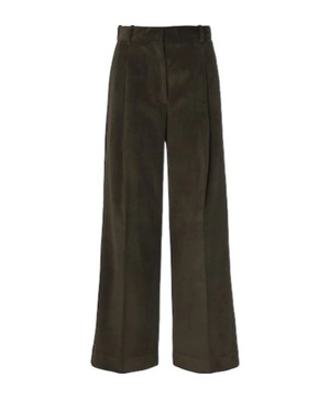 RÓHE Pleated Cotton Corduroy Wide-leg Pants - Black