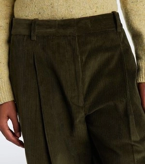 RÓHE Pleated Cotton Corduroy Wide-leg Pants