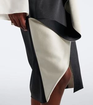 RÓHE Draped Asymmetric Satin Midi Skirt