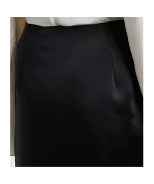 RÓHE Draped Asymmetric Satin Midi Skirt
