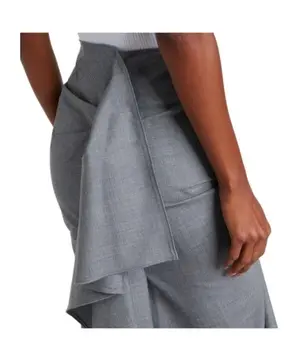 Victoria Beckham Asymmetric Draped Wool Midi Skirt