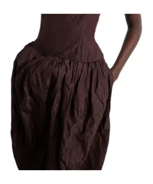 Magda Butrym Gathered Cotton-blend Bustier Dress
