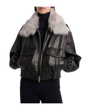 Nour Hammour Leather Blouson Jacket