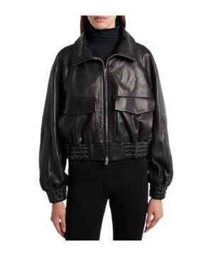 Nour Hammour Leather Blouson Jacket