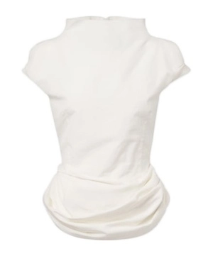 Magda Butrym Draped Cotton And Silk Top - White
