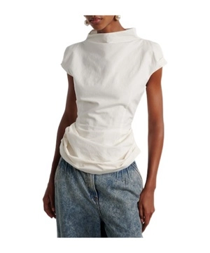 Magda Butrym Draped Cotton And Silk Top
