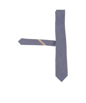 FERRAGAMO Gancini Links Print Silk Tie Purple