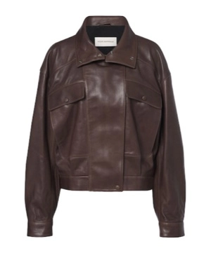 Nour Hammour Quincy Leather Blouson Jacket - Black