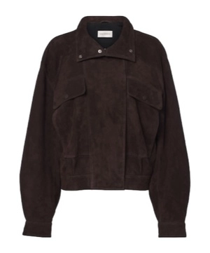 Nour Hammour Suede Blouson Jacket - Black