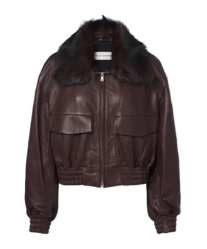 Nour Hammour Leather Blouson Jacket - Black