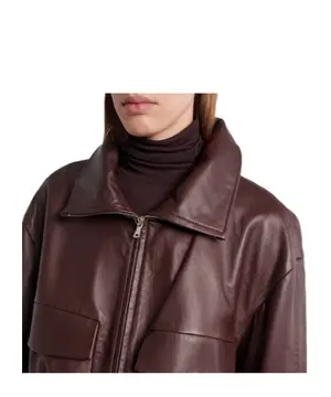 Nour Hammour Leather Blouson Jacket