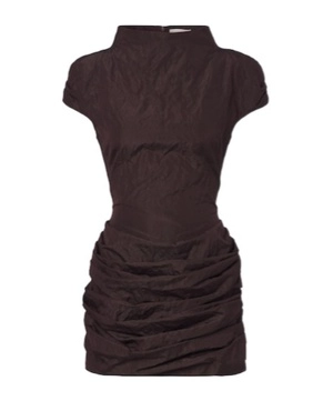 Magda Butrym Draped Cotton-blend Minidress - Black