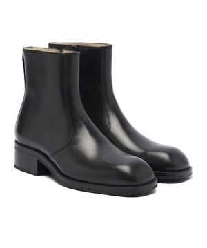 LEMAIRE Leather Ankle Boots - Black