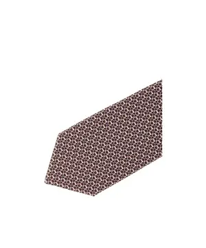 FERRAGAMO Gancini Links Print Silk Tie - Black Wine