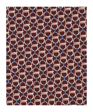FERRAGAMO Gancini Links Print Silk Tie - Black Wine