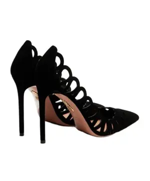 AQUAZZURA Scalloped Leather Pumps