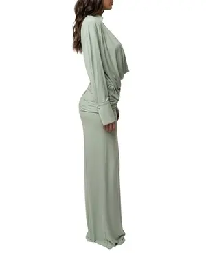 JLUXLABEL Poise Draped Maxi Dress - Mint