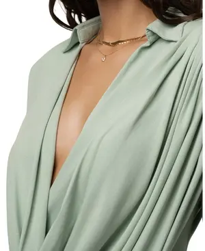 JLUXLABEL Poise Draped Maxi Dress - Mint