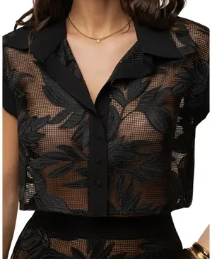JLUXLABEL Bali Nights Embroidered Top - Black