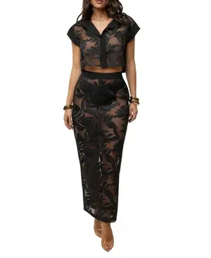 JLUXLABEL Bali Nights Embroidered Top - Black